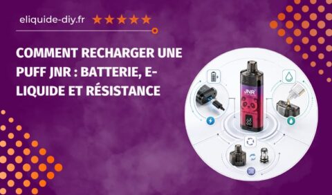 Comment recharger une puff JNR : batterie USB-C, e-liquide et résistance
